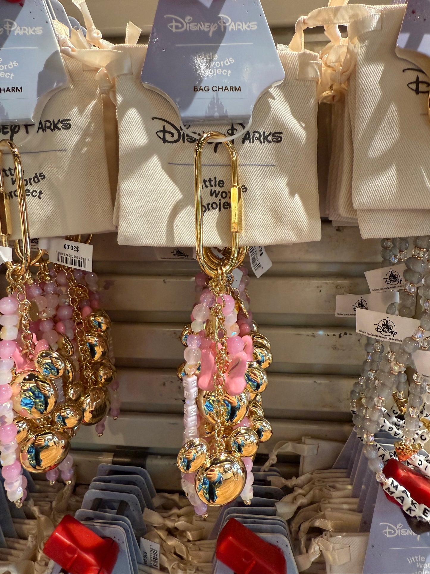 Mickey and Minnie Gold Bag Charm by Little Words Project – Neverland ...